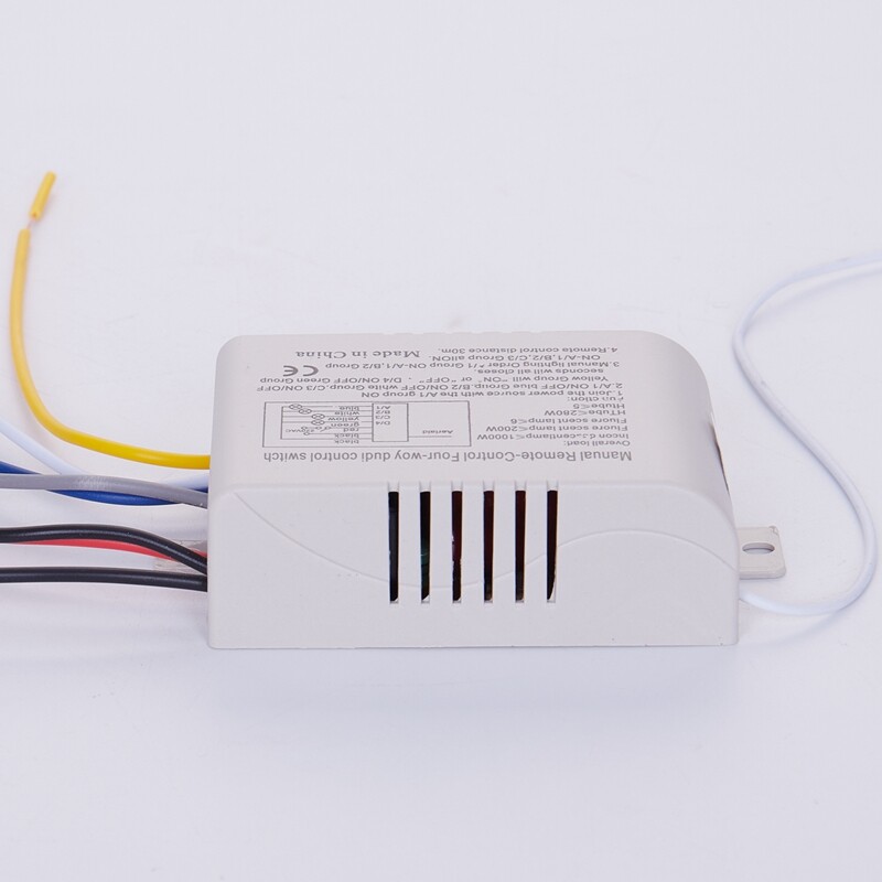 4 Way Light Lamp Digital Wireless Remote Control Switch ON/OFF 220V ...