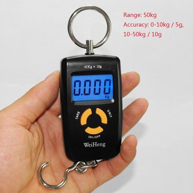 Portable Mini Digital Hand Held 50Kg 10g Fish Hook Hanging Scale ...