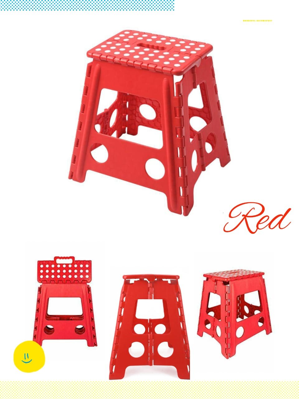 Foldable Step Stool with Handle Heavy Duty Lightweight Folding ...