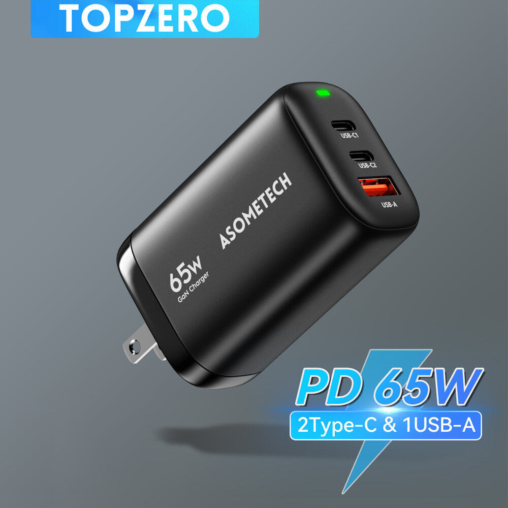 TOPZERO 65W GaN USB Type C Quick Charger สำหรับแล็ปท็อป PPS 45W 25W ...