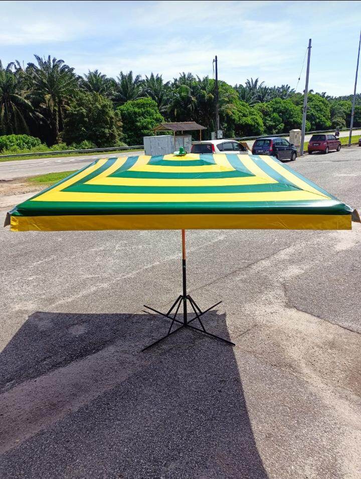 8 Kaki Payung Petak (2.5m) Berjalur 8 feet Square Umbrella Night Market ...