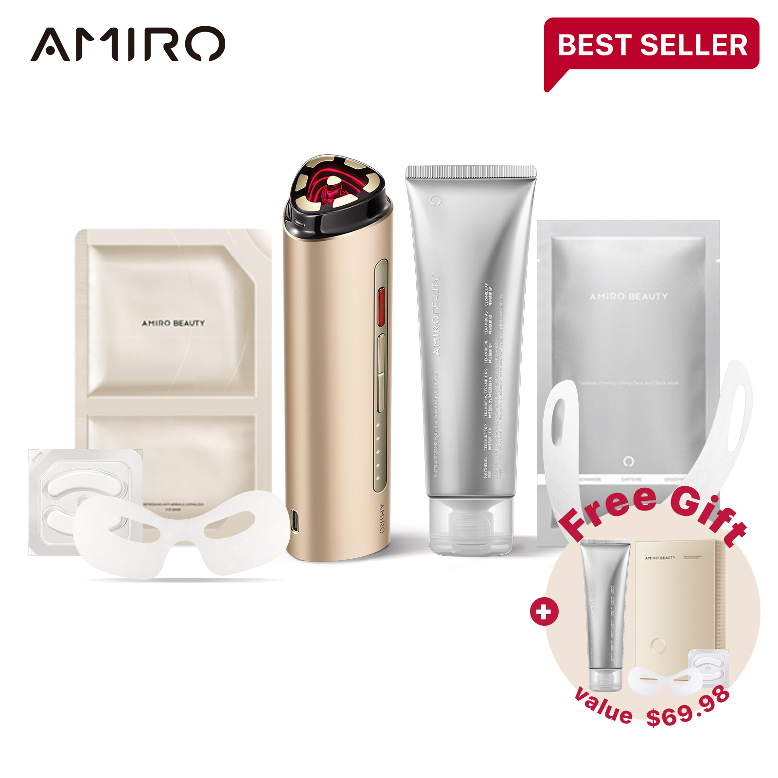 AMIRO R3 TURBO Facial RF Skin Tightening Device Gold | Lazada PH