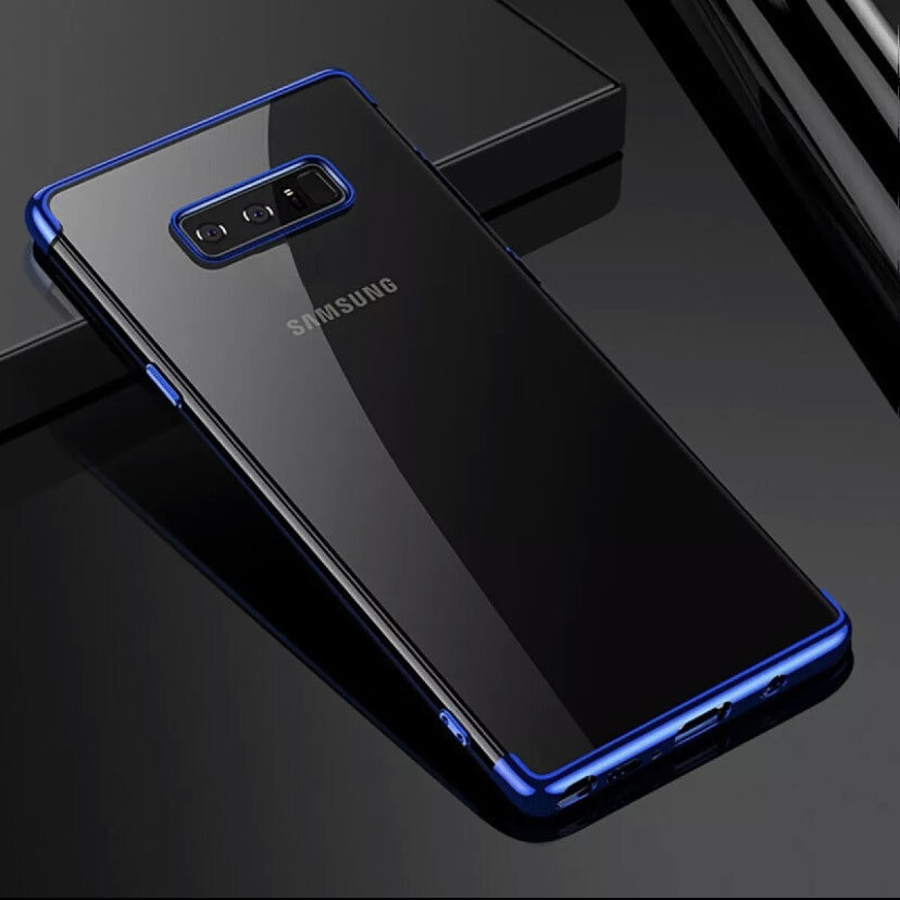 For Samsung Galaxy Note 8 Electroplated Frame Clear Crystal Ultra Slim ...