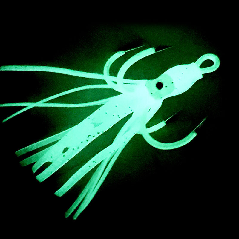 newdv2 Fishing Lure Glow Night Quadruple Hook Luminous Octopus ...