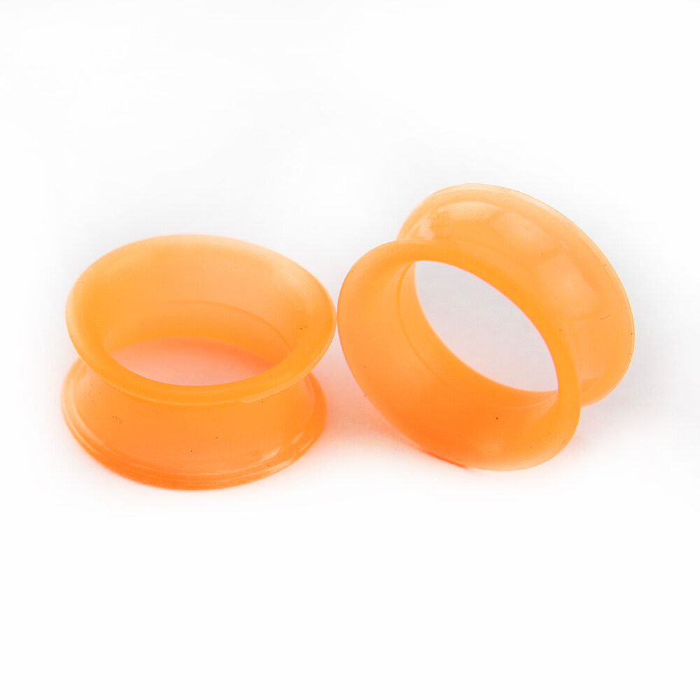 1 Pair 3-25mm Thin Silicone Flexible Double Flared Ear Stretchers ...