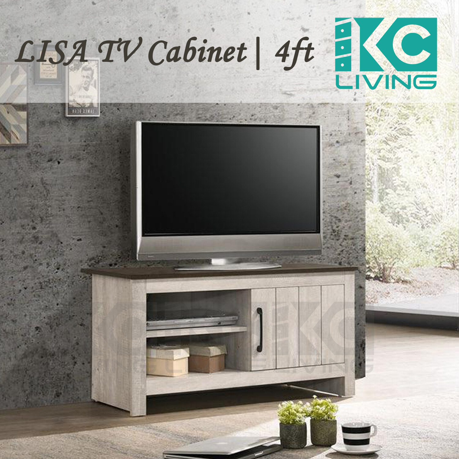 [KCL] Lisa TV Cabinet / TV Console/ Wood Color / Premium Design / Export Quality / Almari TV ...