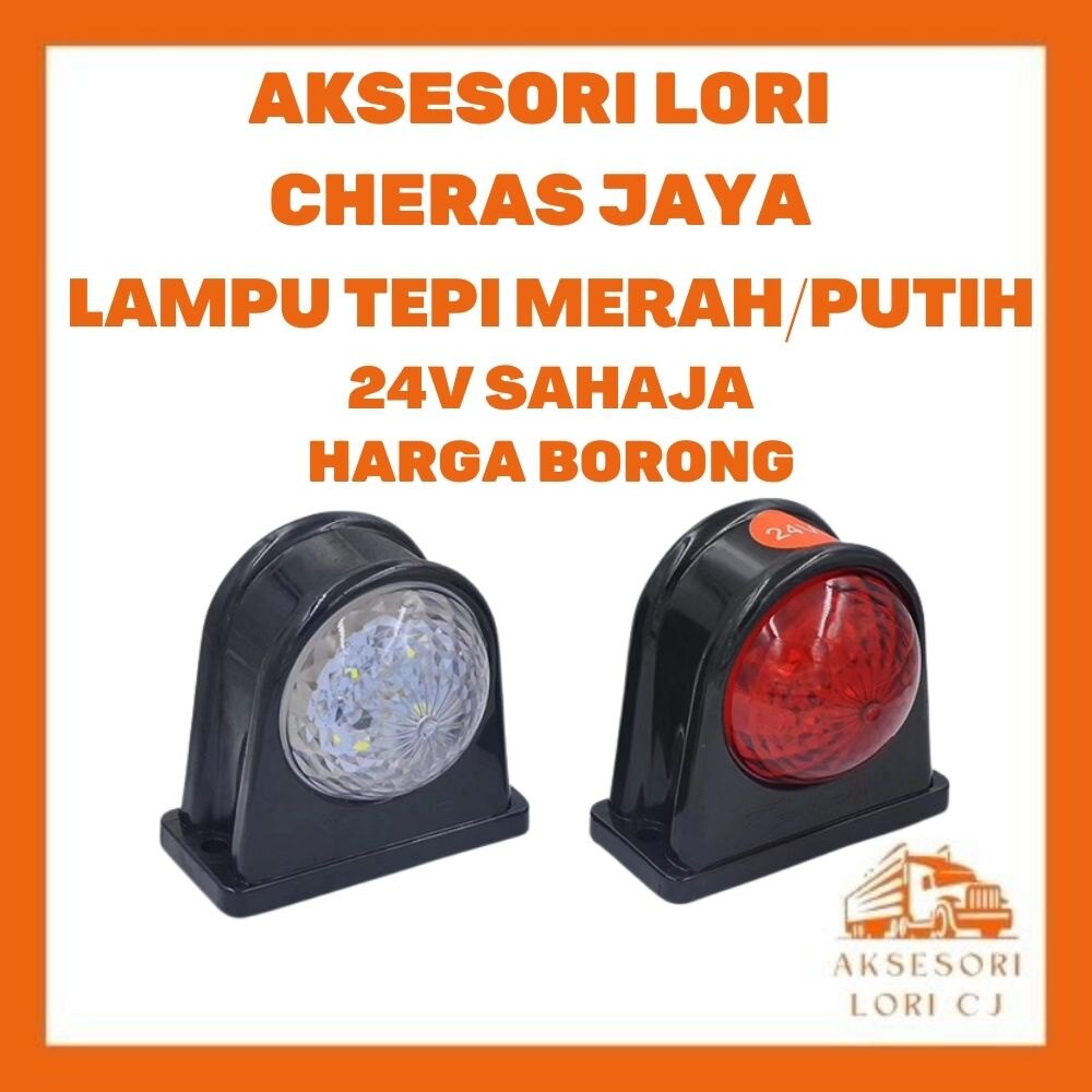 AKSESORI LORI CHERAS JAYA LAMPU TEPI LORI LED MERAH/PUTIH 24V SIDE LAMP ...