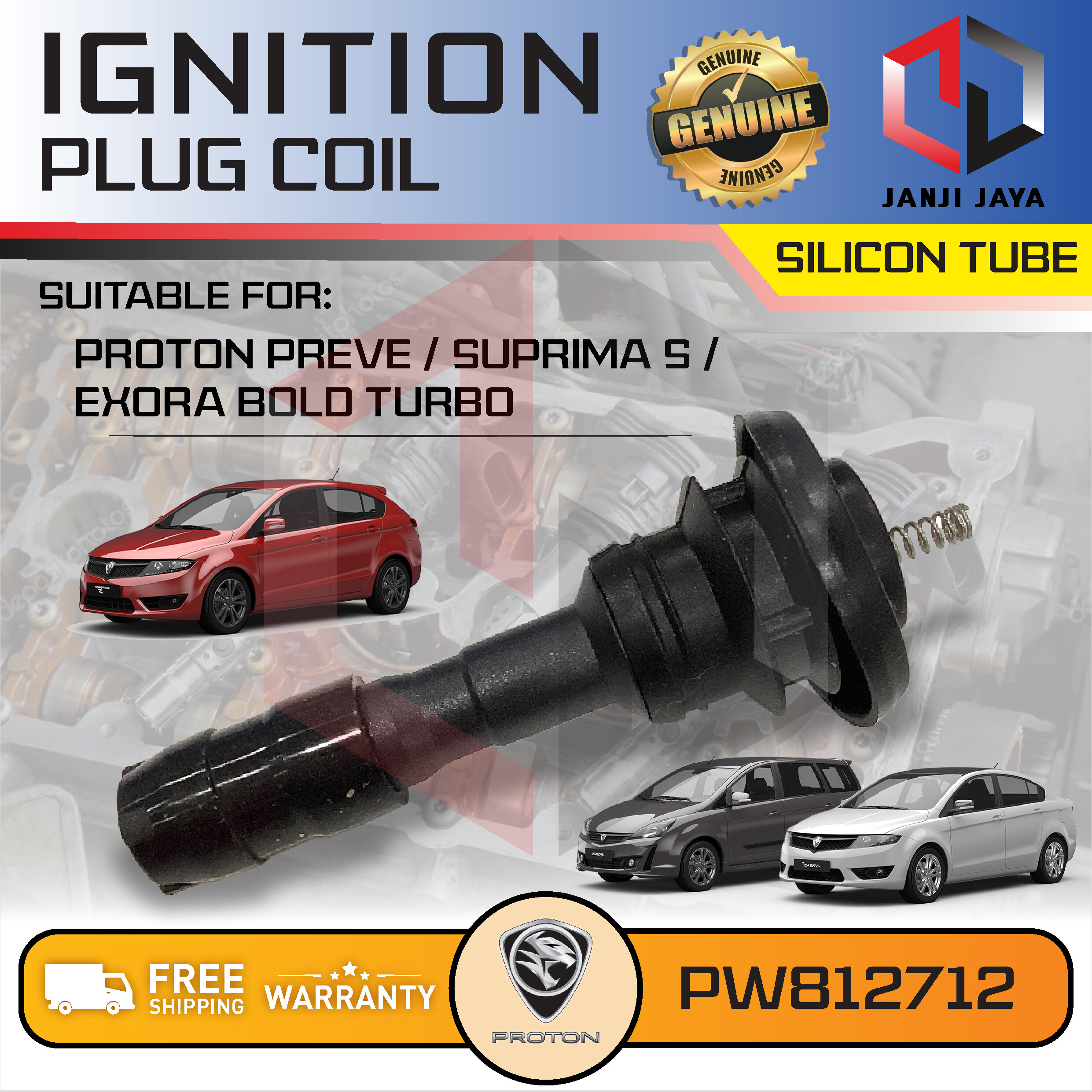 Ignition Plug Coil Tube Rubber Boot Japan MTIS Proton Exora Bold Preve ...