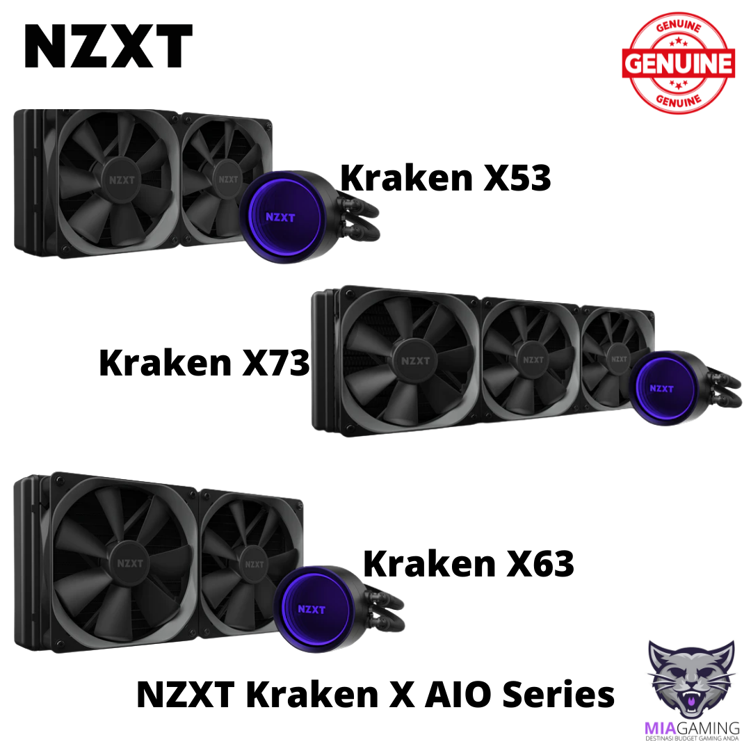 NZXT KRAKEN X53/X63/X73 240MM/280MM/360MM WITH AER RGB AND RGB LED ...