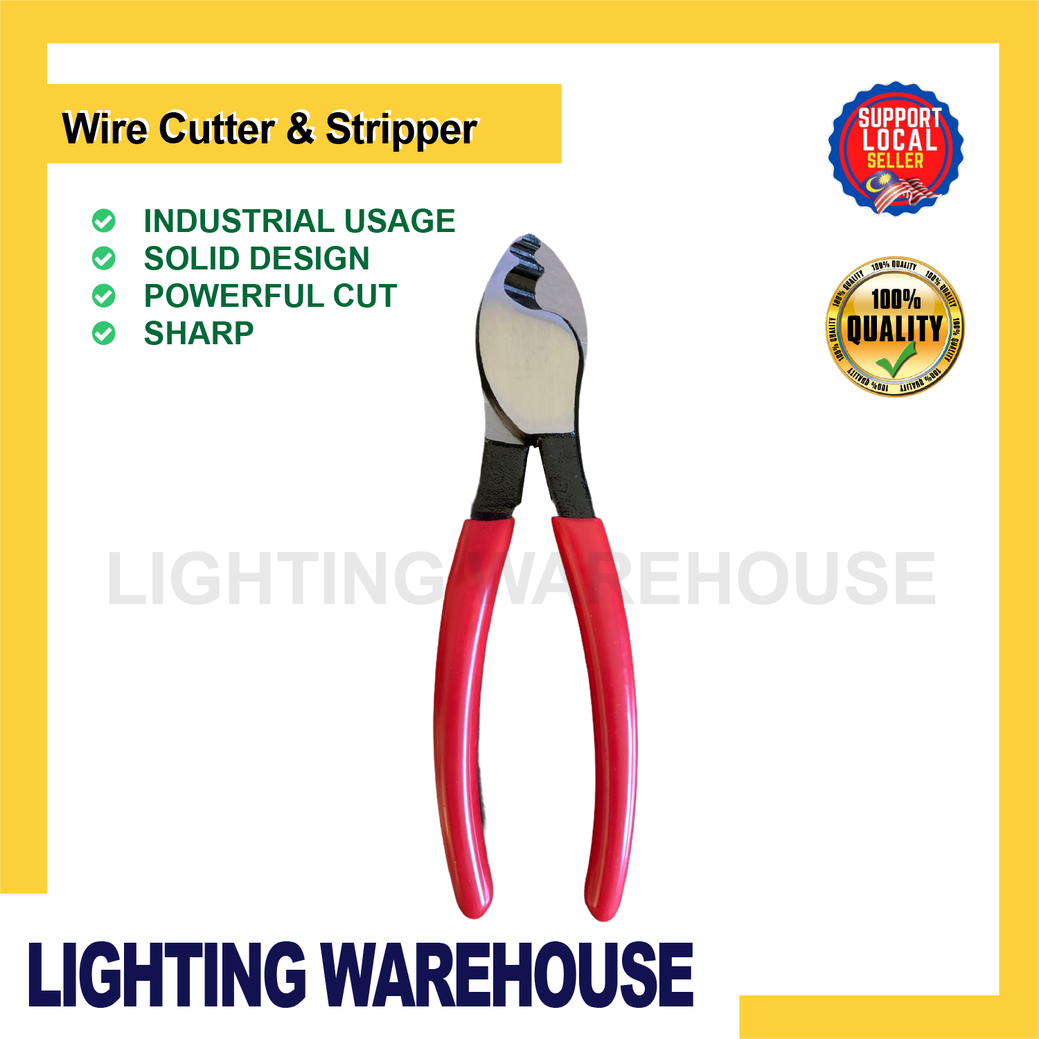 HEAVY DUTY PROFESSIONAL CABLE CUTTER WIRE CUTTER STRIPPER CUTTING SIDE ...