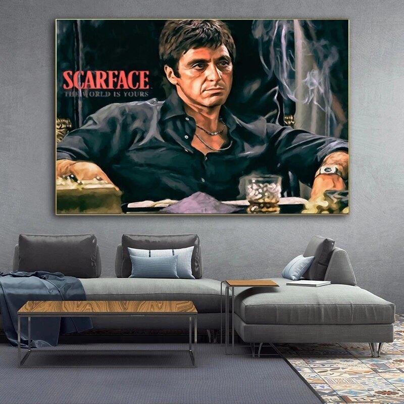 Art Poster Al Pacino SCARFACE Movie Graffiti Tony Montana Portrait ...
