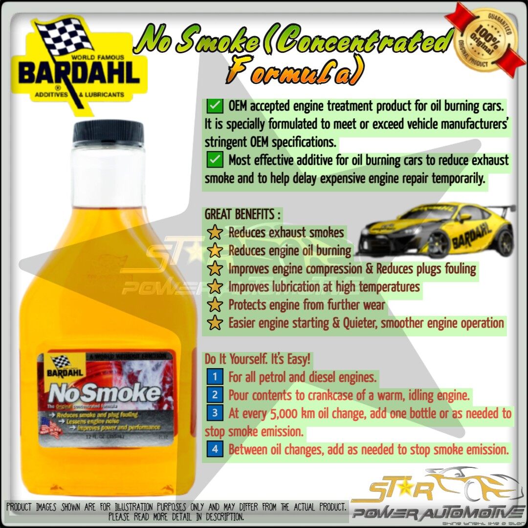 BARDAHL No Smoke Concentrated Formula 12oz 355ML | Lazada