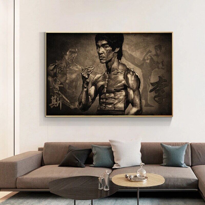 Modern Portrait Art Posters and Prints Wall Art Canvas Painting Kung Fu ...