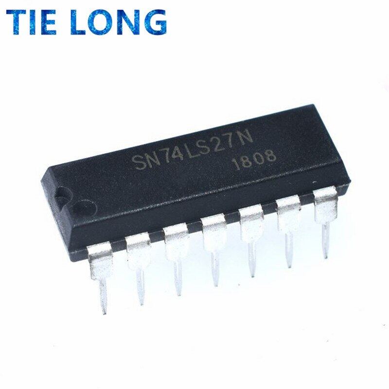 10pcs/lot HD74LS27P SN74LS27N 74LS27 DIP-14 TRIPLE 3-INPUT NOR GATE IC ...
