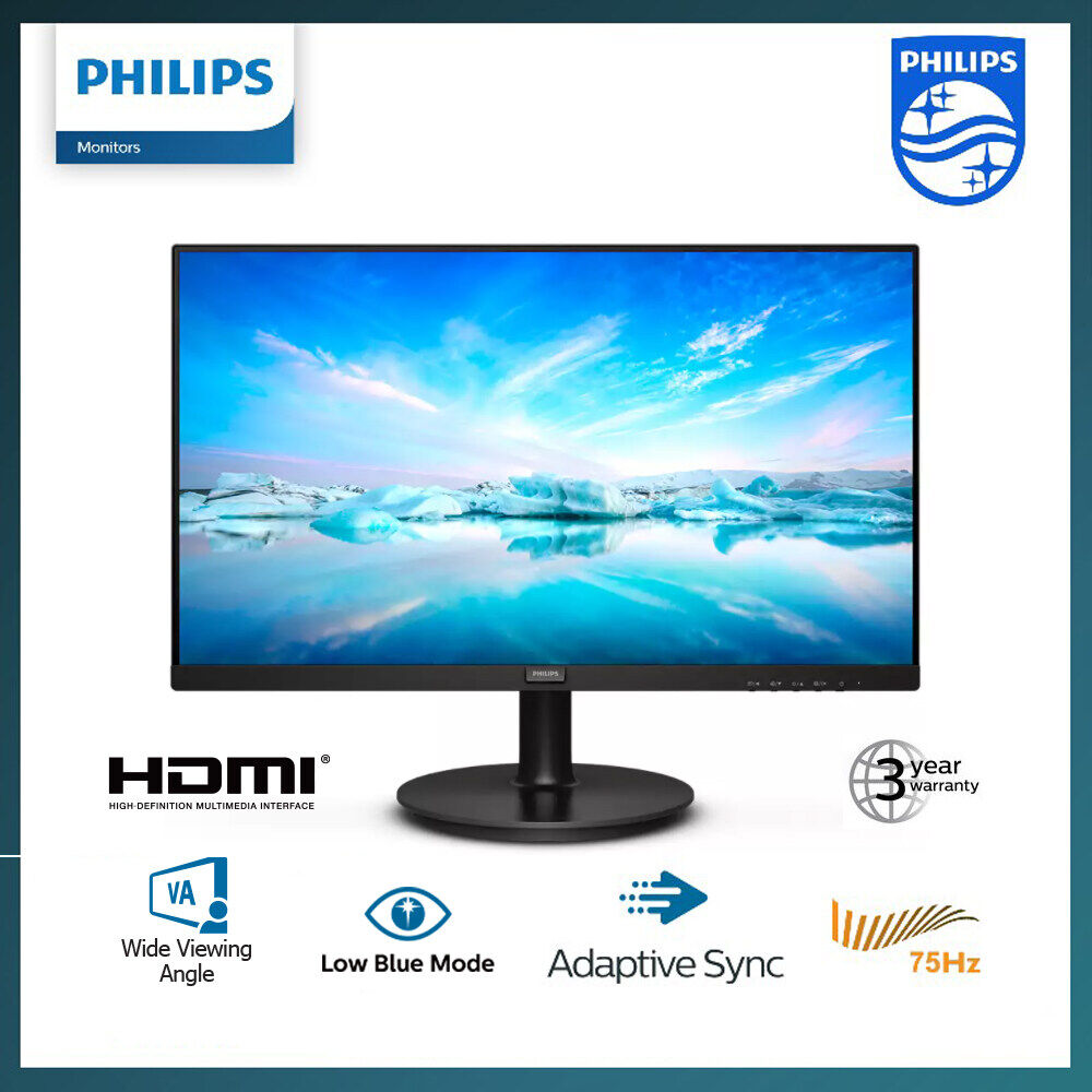 Philips 24" 241V8L Full HD VA 75Hz 4ms Adaptive Sync LCD Monitor Gaming ...