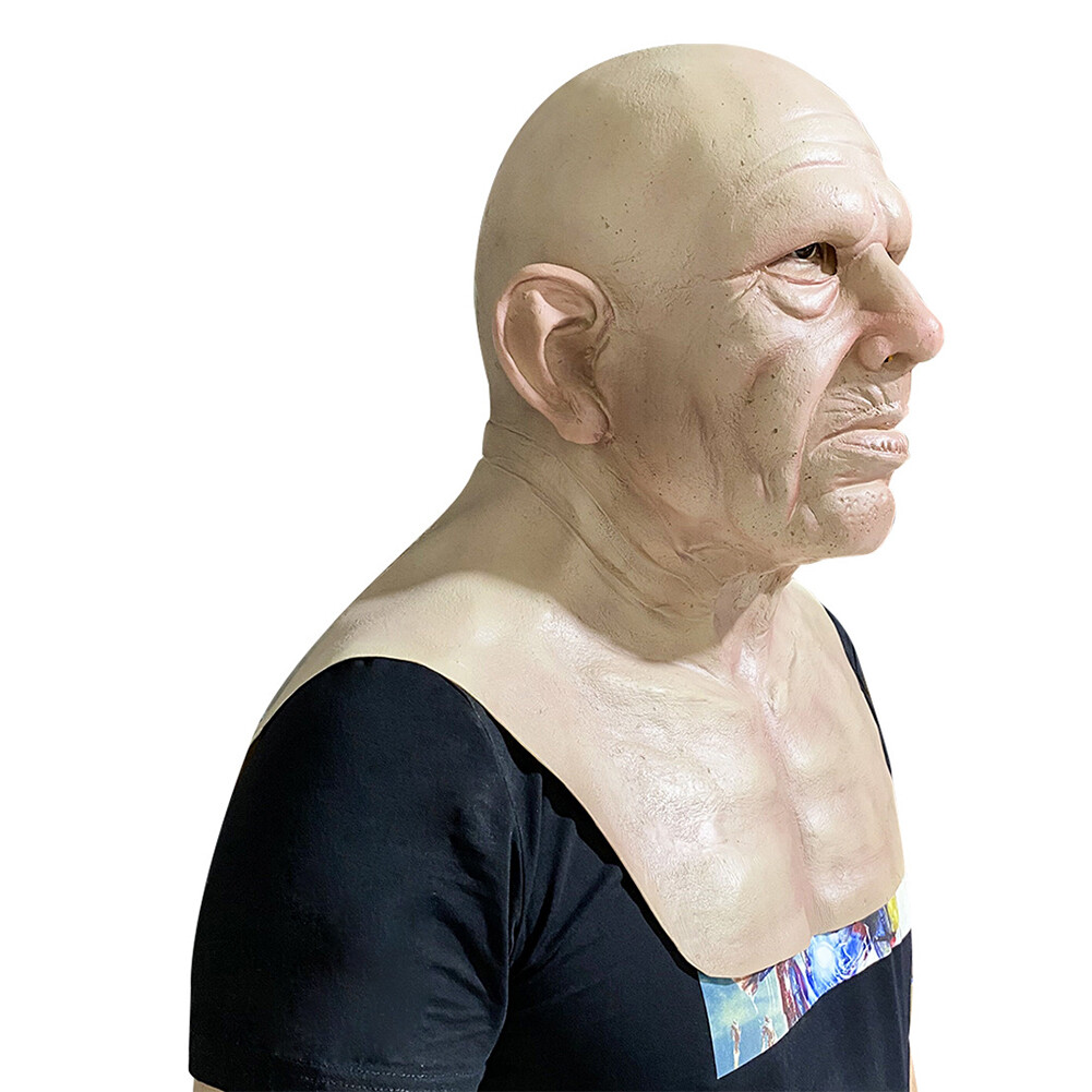 Old Man Latex Mask Old People Realistic Head Masks Halloween Costume ...