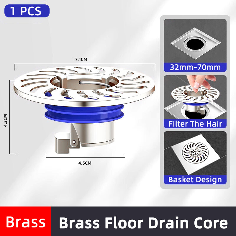 Bathroom Shower Floor Drain, One-Way Drain Valve, Reverse Flow Under ...