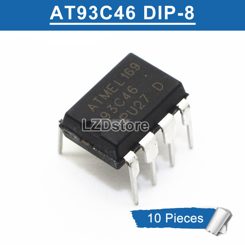10Pcs 93C46 DIP8 AT93C46 DIP-8 DIP หน่วยความจำ EEPROM ชิป IC ใหม่ ...
