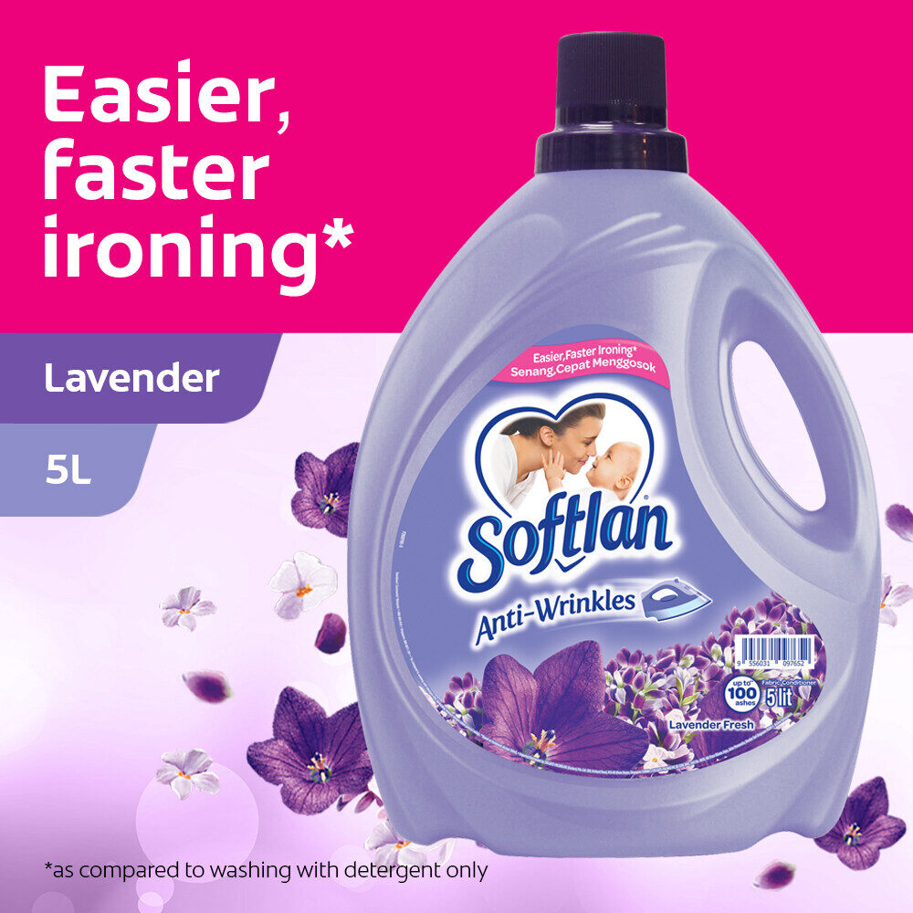 Softlan Anti Wrinkles Lavender Fresh (Purple) Fabric Softener 5L | Lazada