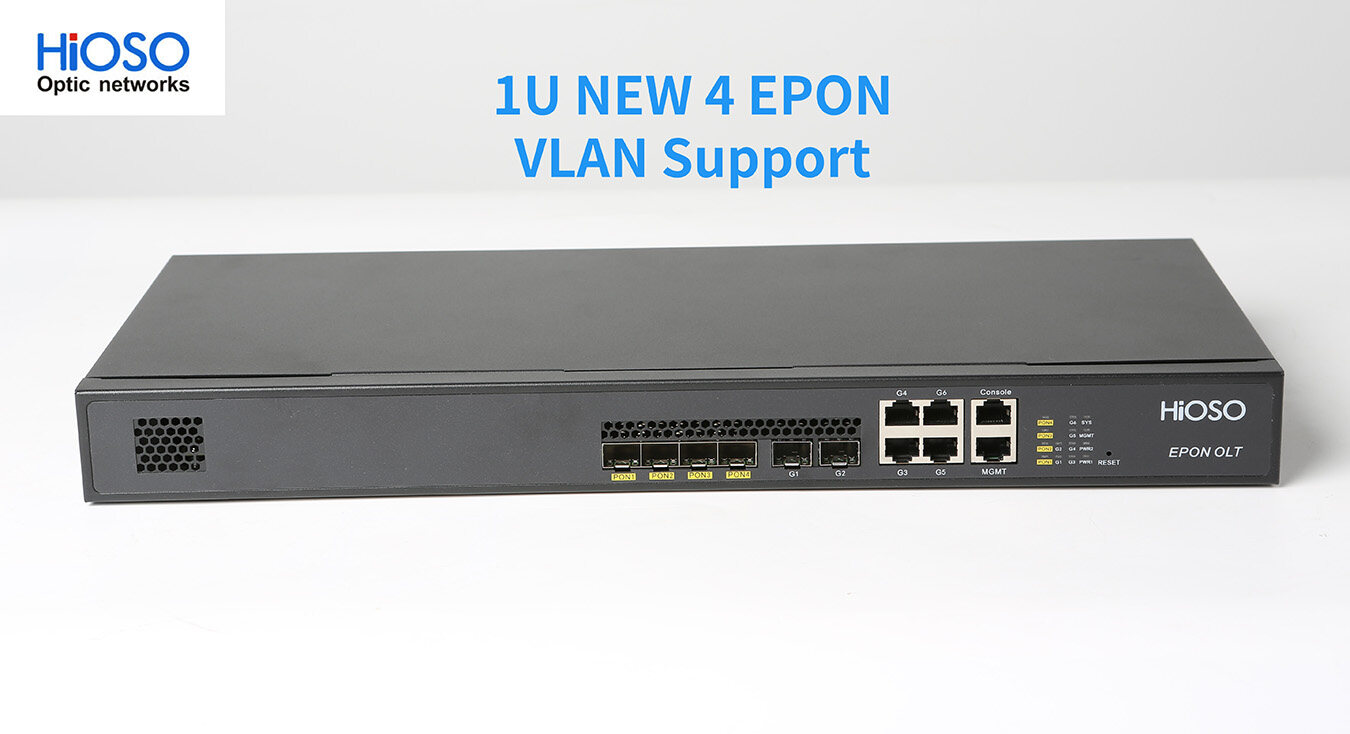 HIOSO HA7304V 1U Rack 4PON EPON OLT VLAN FTTH ISP HOME USE ECONOMICAL ...