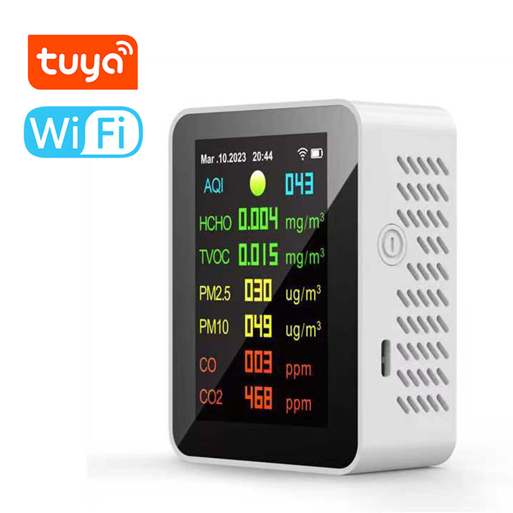 Smart Sensor Tuya Wifi Portable Air Quality Meter 7in1 PM2.5 PM10 ...