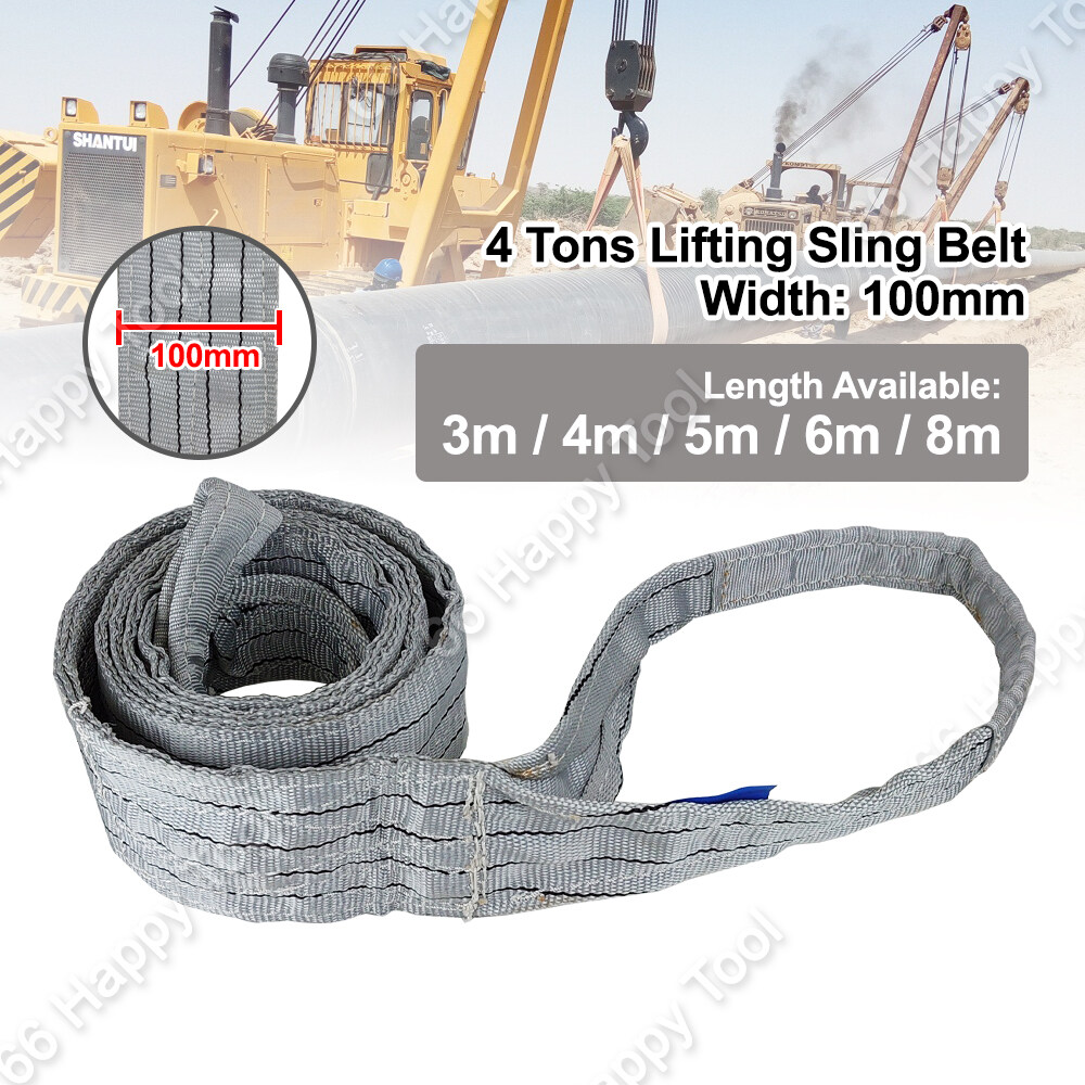 4 Tons 3m / 4m / 5m / 6m / 8m Webbing Lifting Sling Belt (100mm) Heavy ...