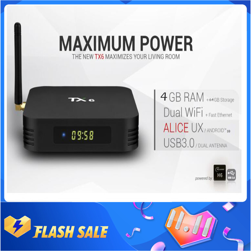 New TX6 4GB+32GB Bluetooh+5G Unroot Version Smart Tv Android Box IPTV ...