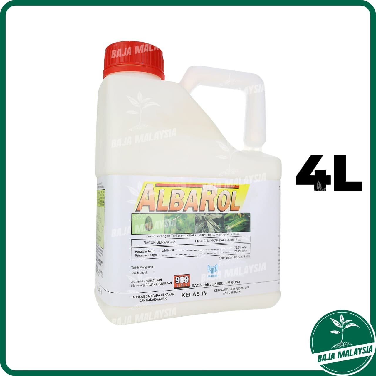 ANCOM Albarol 4 Liter White Oil 72% Scale Insect Insecticide Racun ...