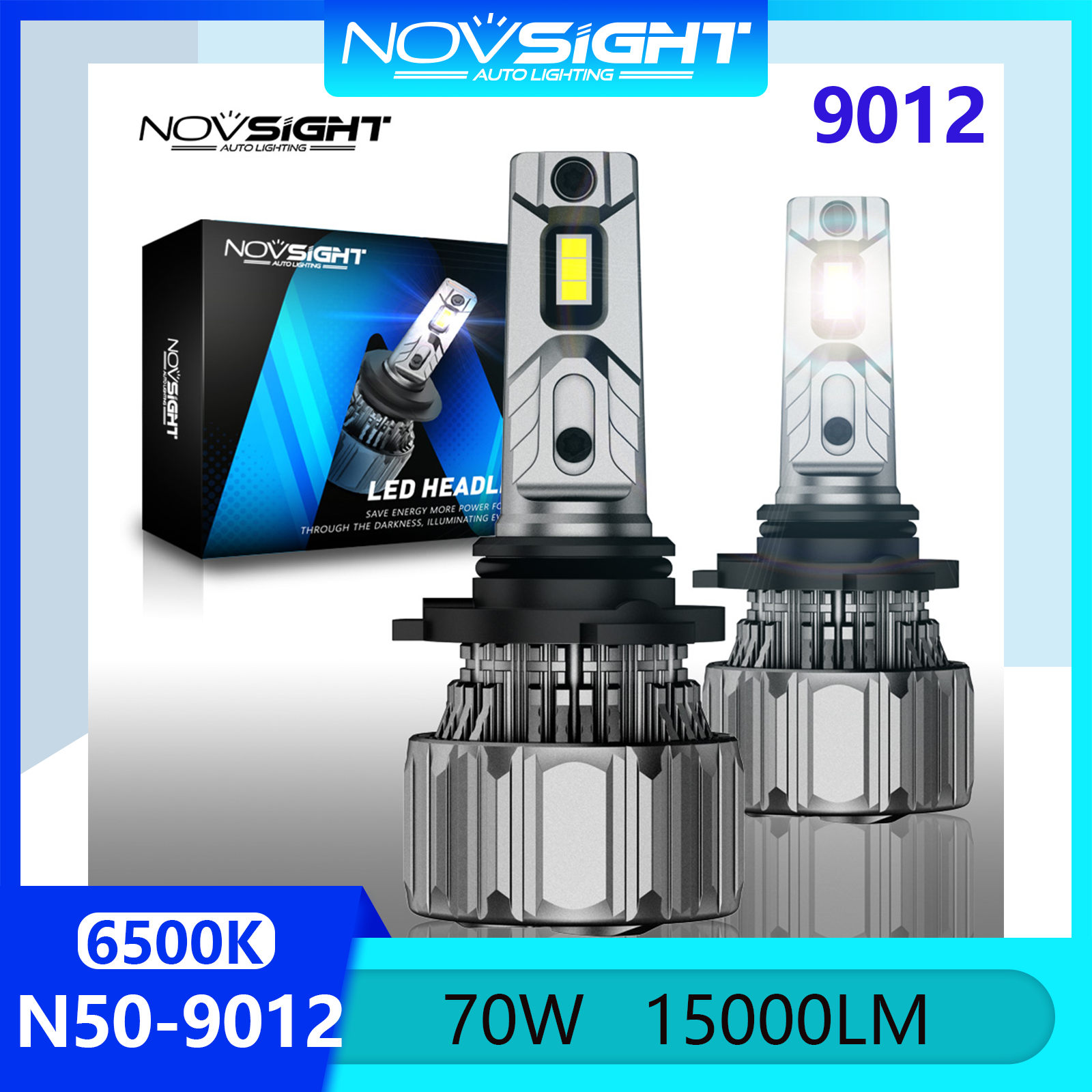Novsight N50 6500K ไฟ LED Super Bright HIR2 9012 ชุดไฟหน้าแบบ LED ไฟตัด ...