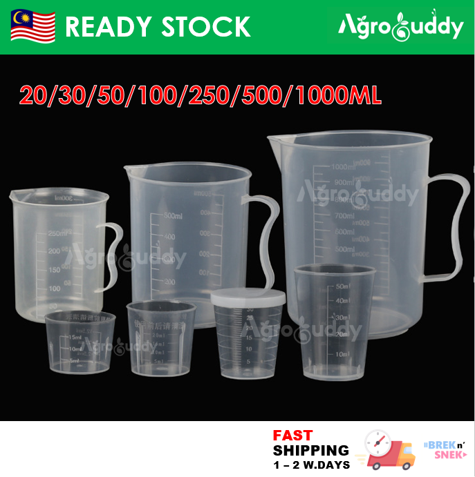 Agrobuddy 20/30/50/100/250/500/1000ML Plastic Measuring Cup With ...