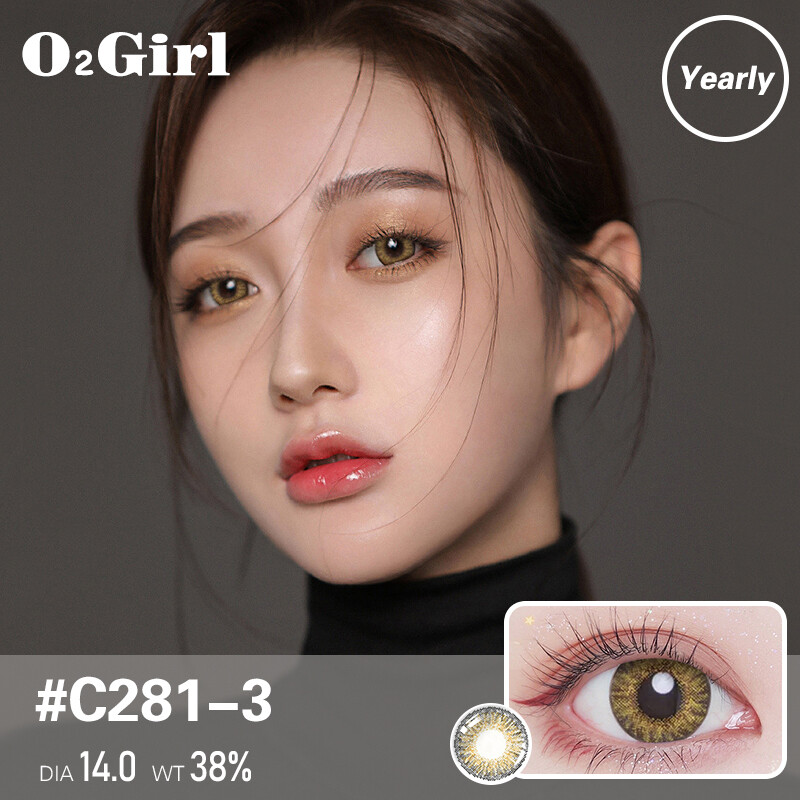 O2Girl 2ชิ้น【ของขวัญปลาค็อดและฟรี】คอนแทคเลนส์แบบมีสีเขียวตาโตเลนส์ ...