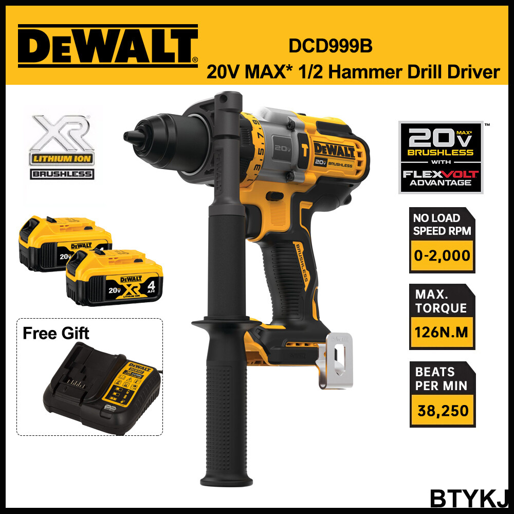 DEWALT DCD999 20โวลต์สูงสุด * 1/2ใน Brushless สว่านไร้สายสว่าน/ไดร์ ...