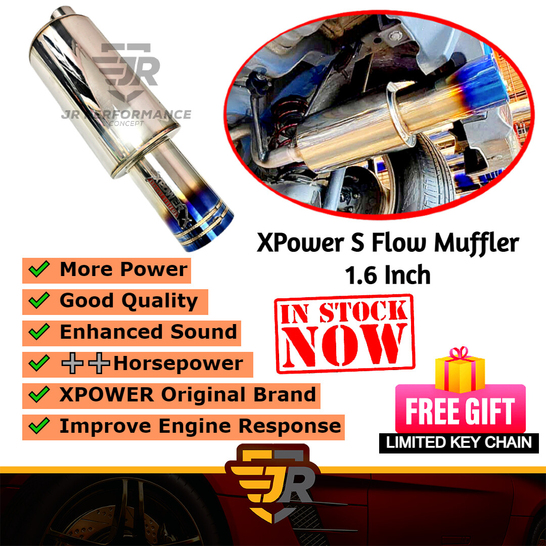 XPower Round Muffler 5.5 S Flow 1.6 Inches Exhaust For 850cc-2000cc ...