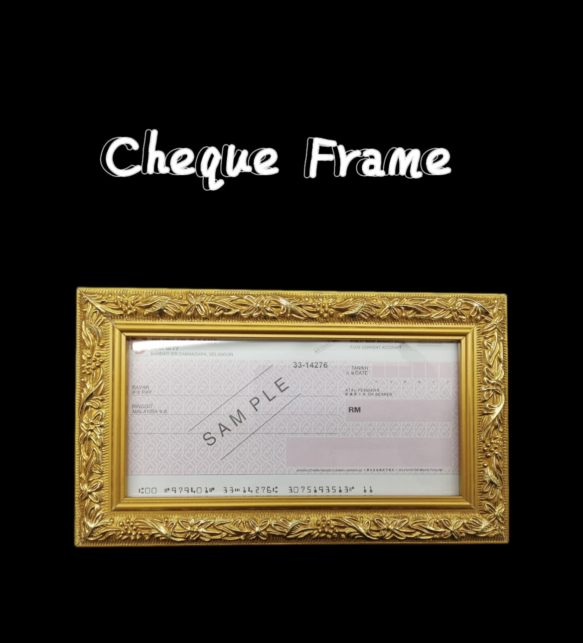 Wood Frame Cheque | Bekas Cek Mas Kahwins | Cheque Frame Hantaran ...