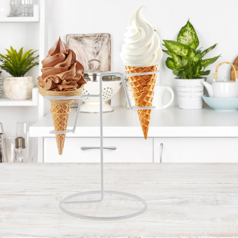 Dulrua Ice Cream Cone Holder Rack Metal Ice Cream Stand Ice Cream ...