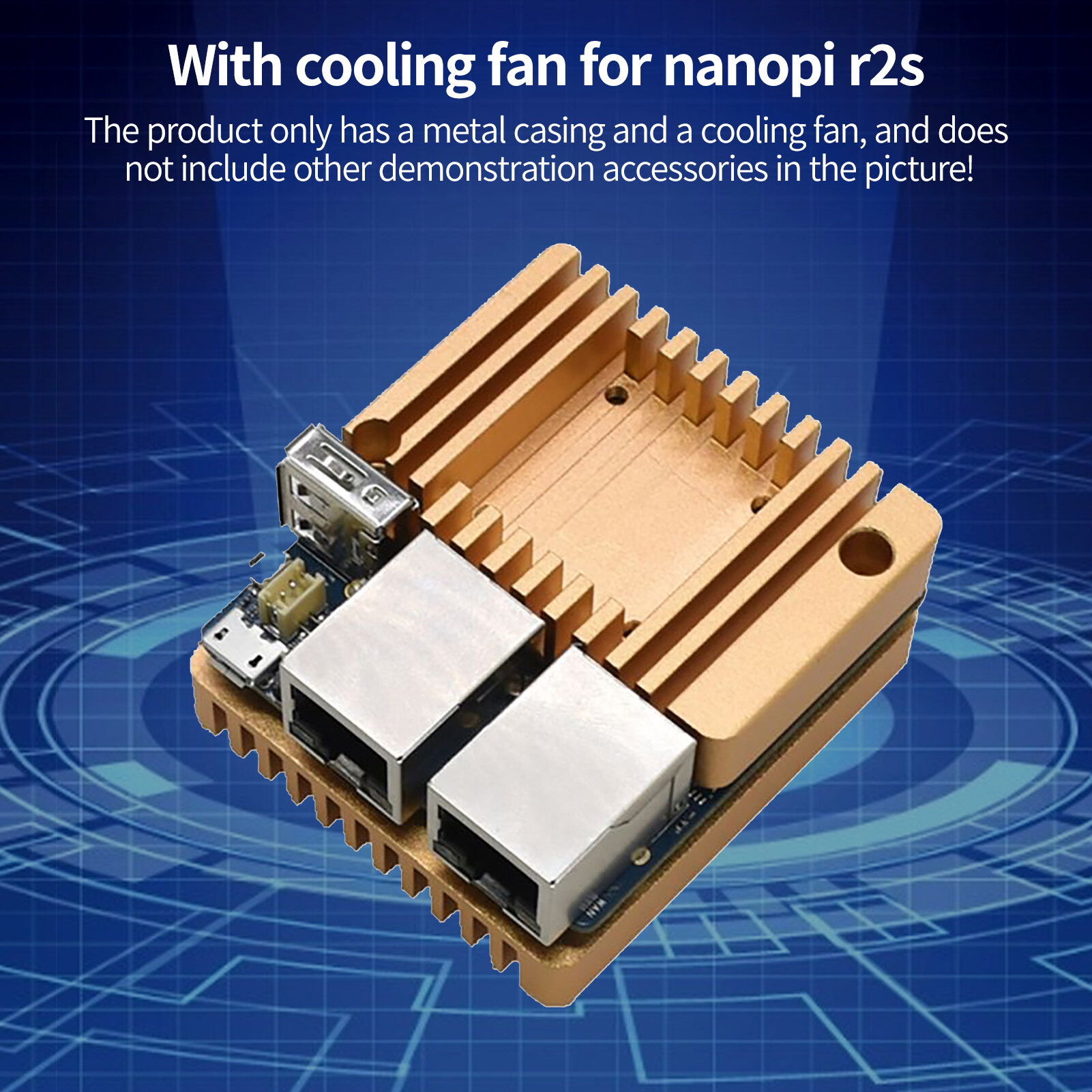 มินิเราเตอร์แหล่งจ่ายไฟโมดูลบอร์ด CNC พร้อมพัดลมสำหรับ NanoPi R2S - NIHUA Store - ThaiPick