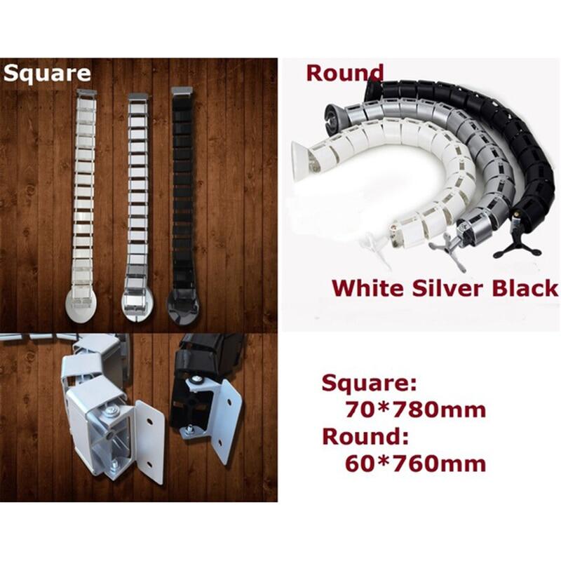 Square Round Office Meeting Table Working PC Desk Cable Organizer Snake ...