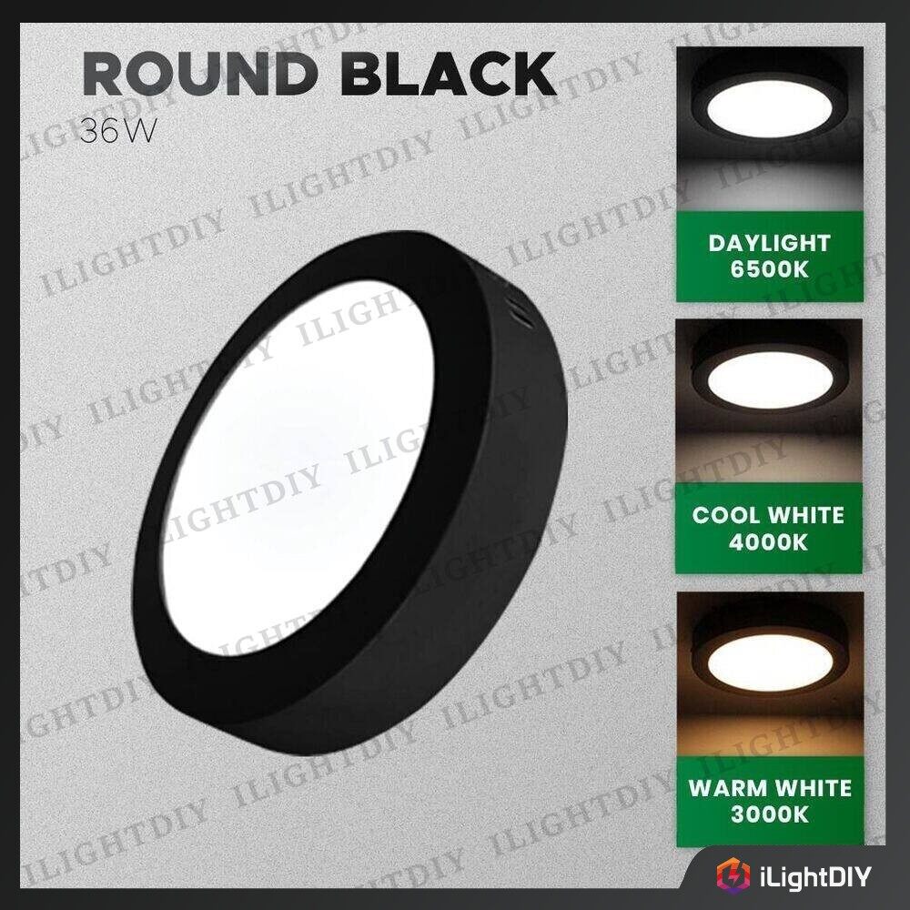 18W/24W/36W BLACK/WHITE ROUND/SQUARE SURFACE DOWNLIGHT EXTRA BRIGHT ...