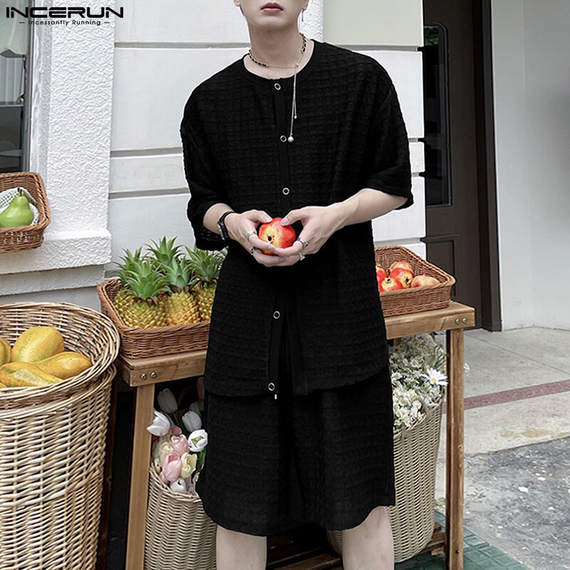 [สมบูรณ์แบบ] INCERUN Mens Short Sleeve Casual Henley Shirts Elastic ...