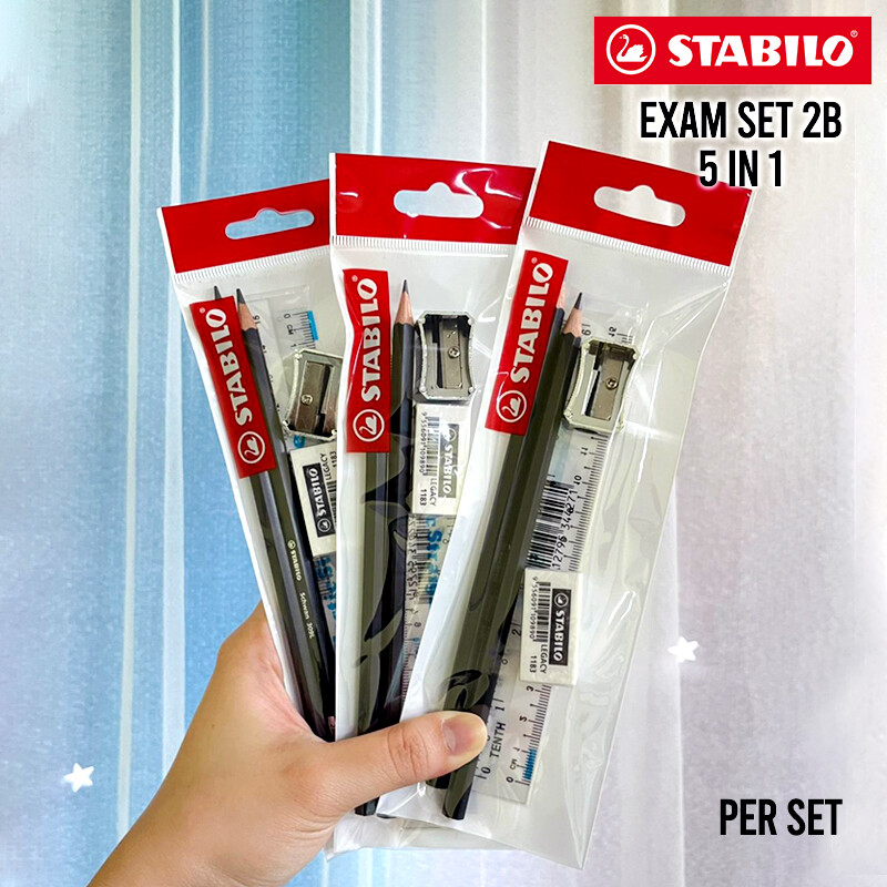 Stabilo Value Pack Blister Transparent Case Complete Exam Set 2B Pencil ...