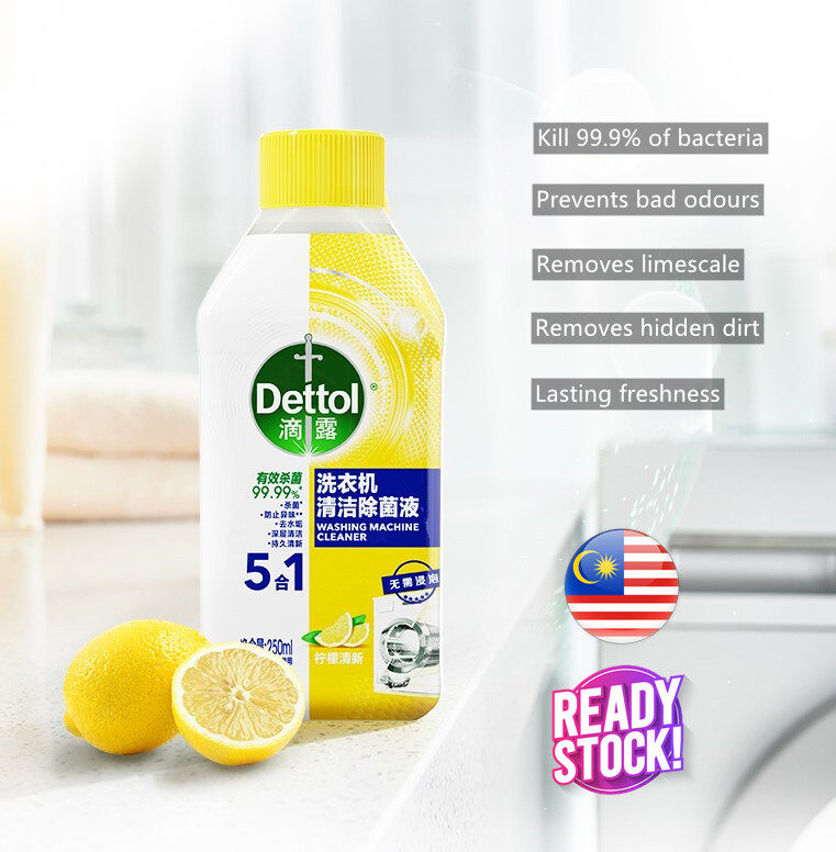 DETTOL Washing Machine 5 In 1 Cleaner Kill 99.9% Of Bacteria 250ml ...