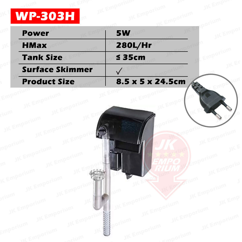 Sobo Aquarium Hanging Filter WP-303H WP-606H Fish Tank Hang Clip On Back HOB Waterfall Pump Pam ...