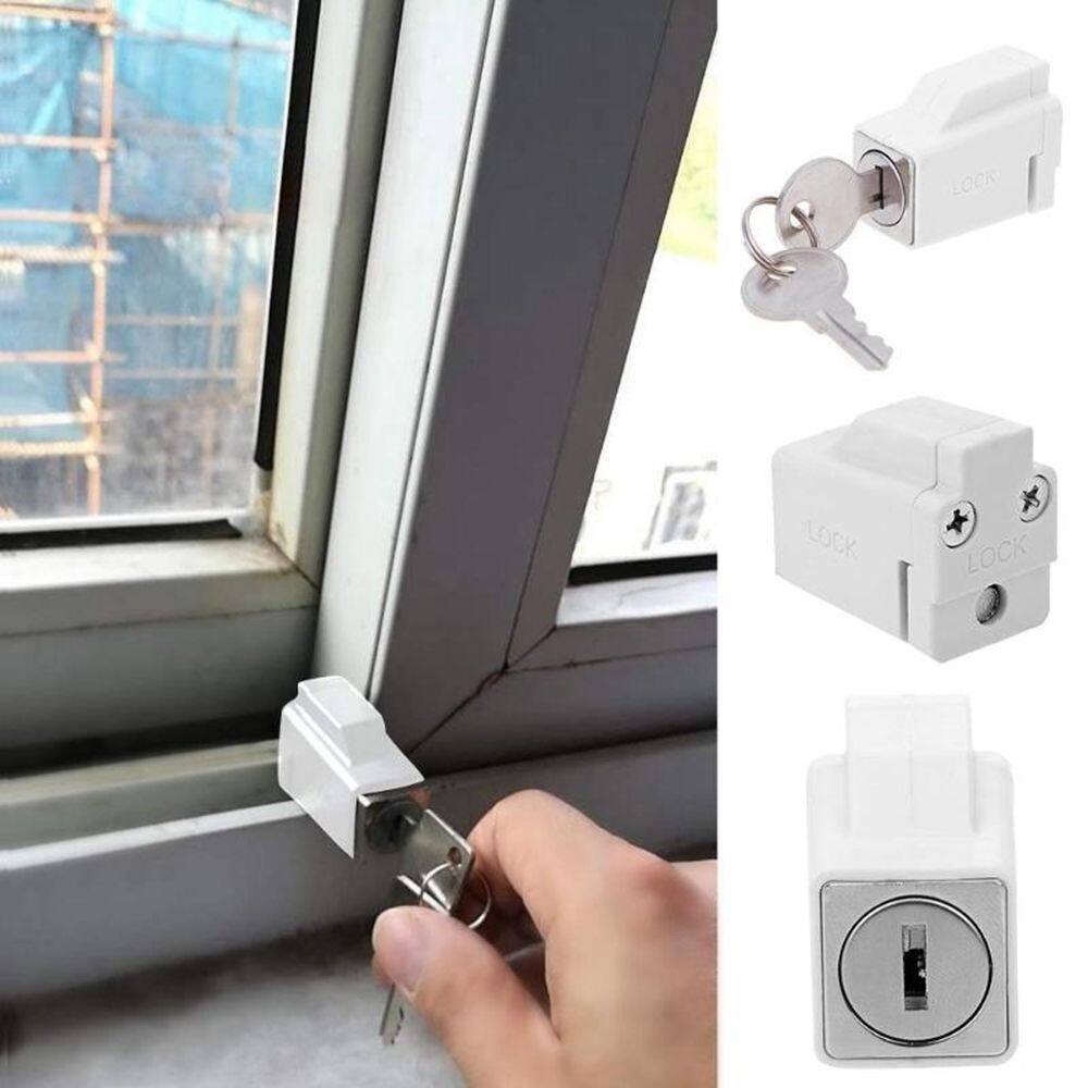 ANDYTIM White Push Window With 2 Keys Sliding Window Window Lock Door ...
