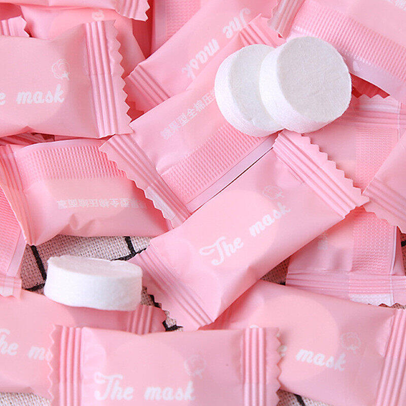 10/20PCS Disposable Compressed Face Mask กระดาษ100% Cutton Facial Masks ...