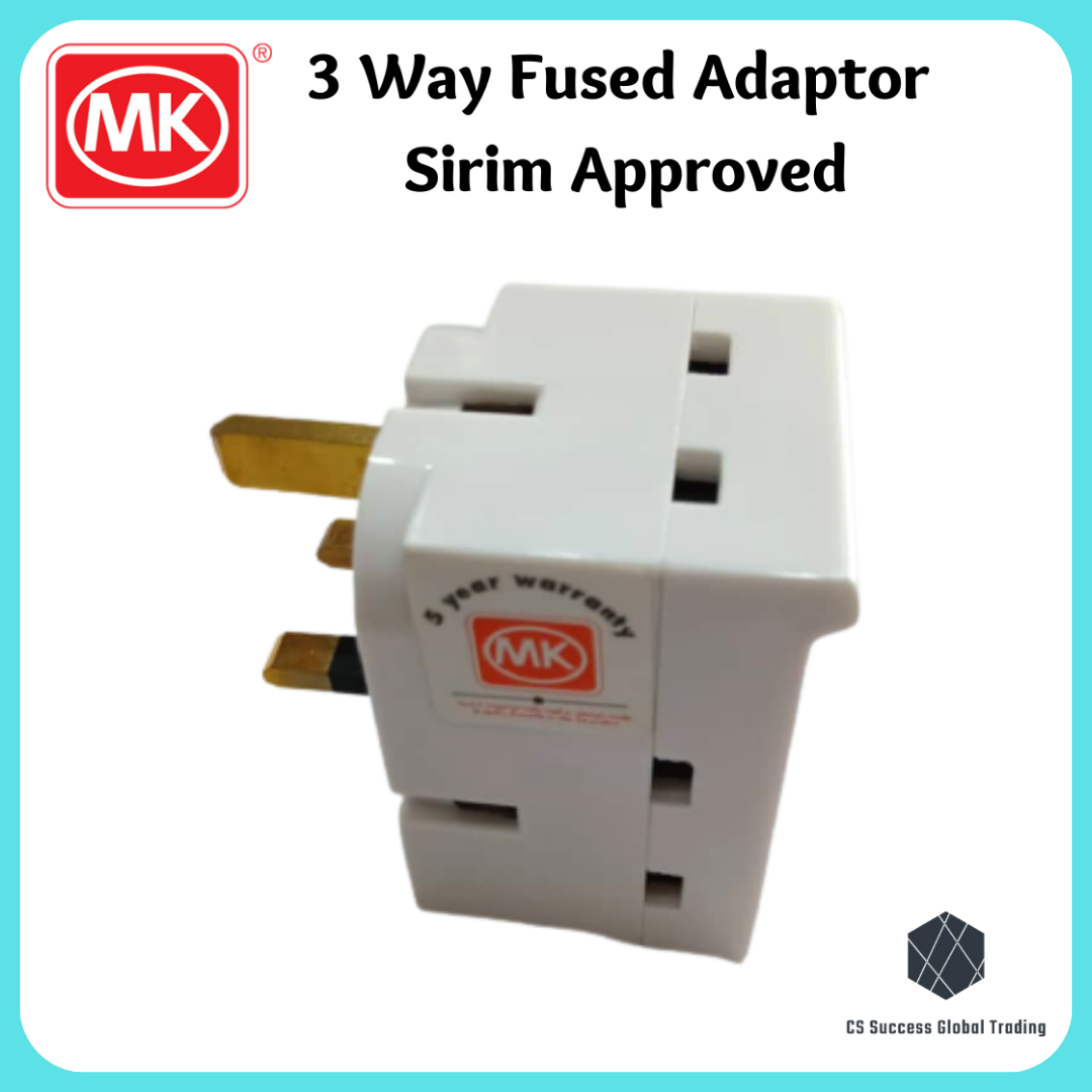 🔥Ready Stock🔥 MK 692 WHI 13A 3 Way Fused Adaptor Heavy Duty | Lazada