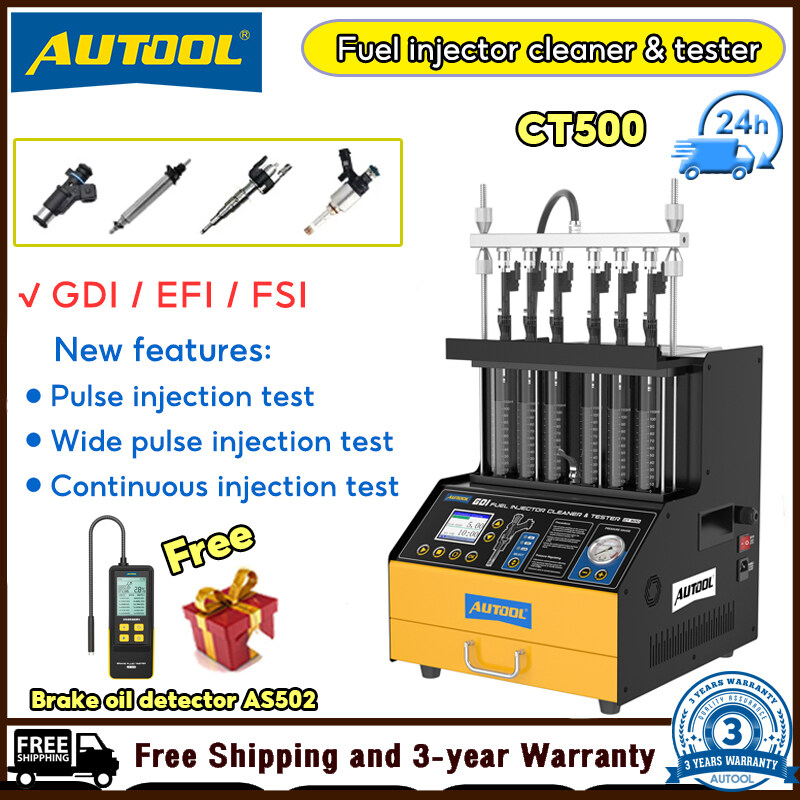 AUTOOL CT500 Car Fuel Injector Cleaner Tester Ultrasonic Cleaning For ...