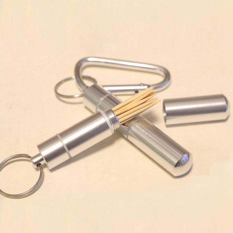 New Fashion Portable 1PCS Metal Pocket Toothpick Holder with Keychain ...