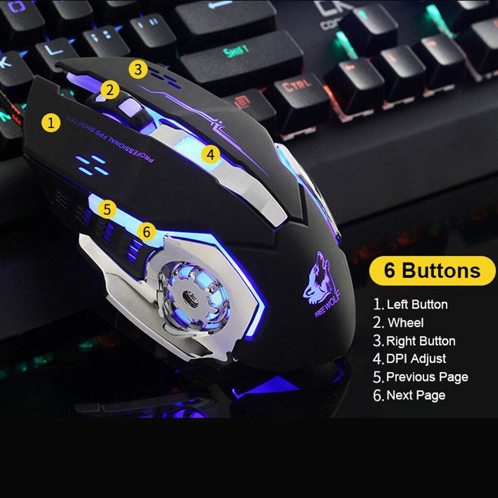 ของแท้ Optical ro Key RGB Gaming Mouseเกมคอมพิวเตอร์เดสก์ท็อปแบบมีสาย ...