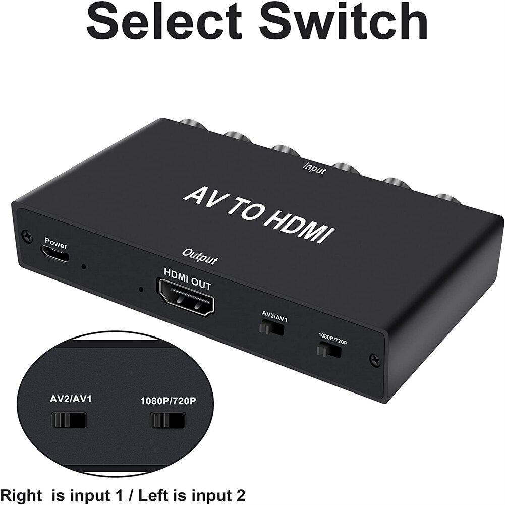 Rca เป็นตัวแปลงที่รองรับ Hdmi 1080P Dual Av เป็น Hdmi อะแดปเตอร์ที่ ...