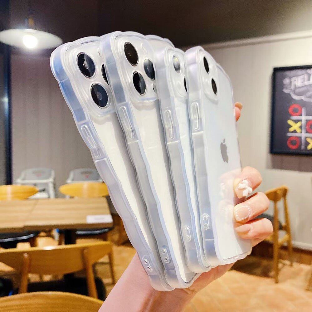 หยักชายแดนล้างกรณีโทรศัพท์สำหรับ IPhone 11 12 13 Pro Max C Oque F Unda น่ารักกันกระแทกปกคลุม ...